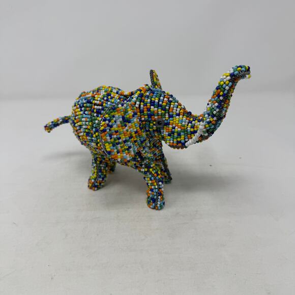 Handmade | Accents | Handmade Beaded African Elephant Figurine ...